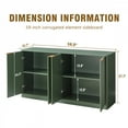 59 Inch Modern Wavy Sideboard Curved Contour Design 4 Door Green ...
