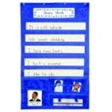 School Smart Sentence Strip Pocket Chart with Card Storage, 28" x 44.5 ...