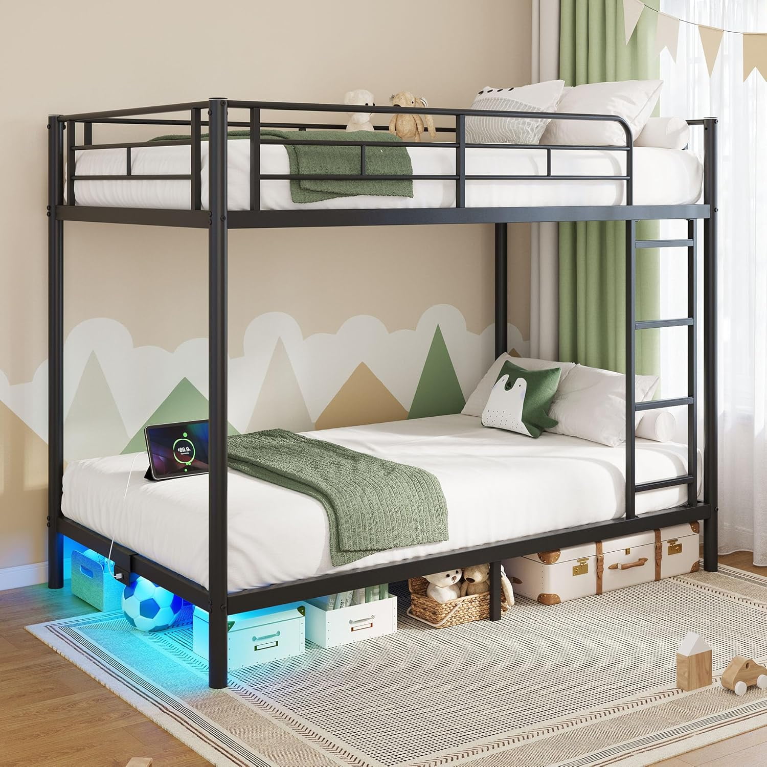 Click here for Xzqfdc Metal Bunk Bed Twin Over Twin With Usb Char... prices