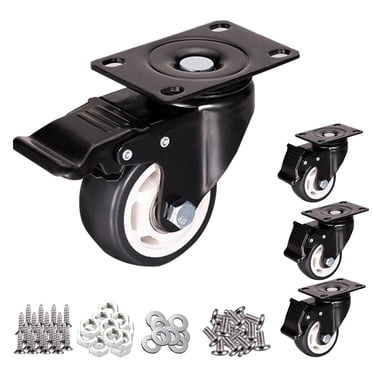 Hex Autoparts 4 Pack 3 Inches Caster Wheels Locking Casters with Brake ...