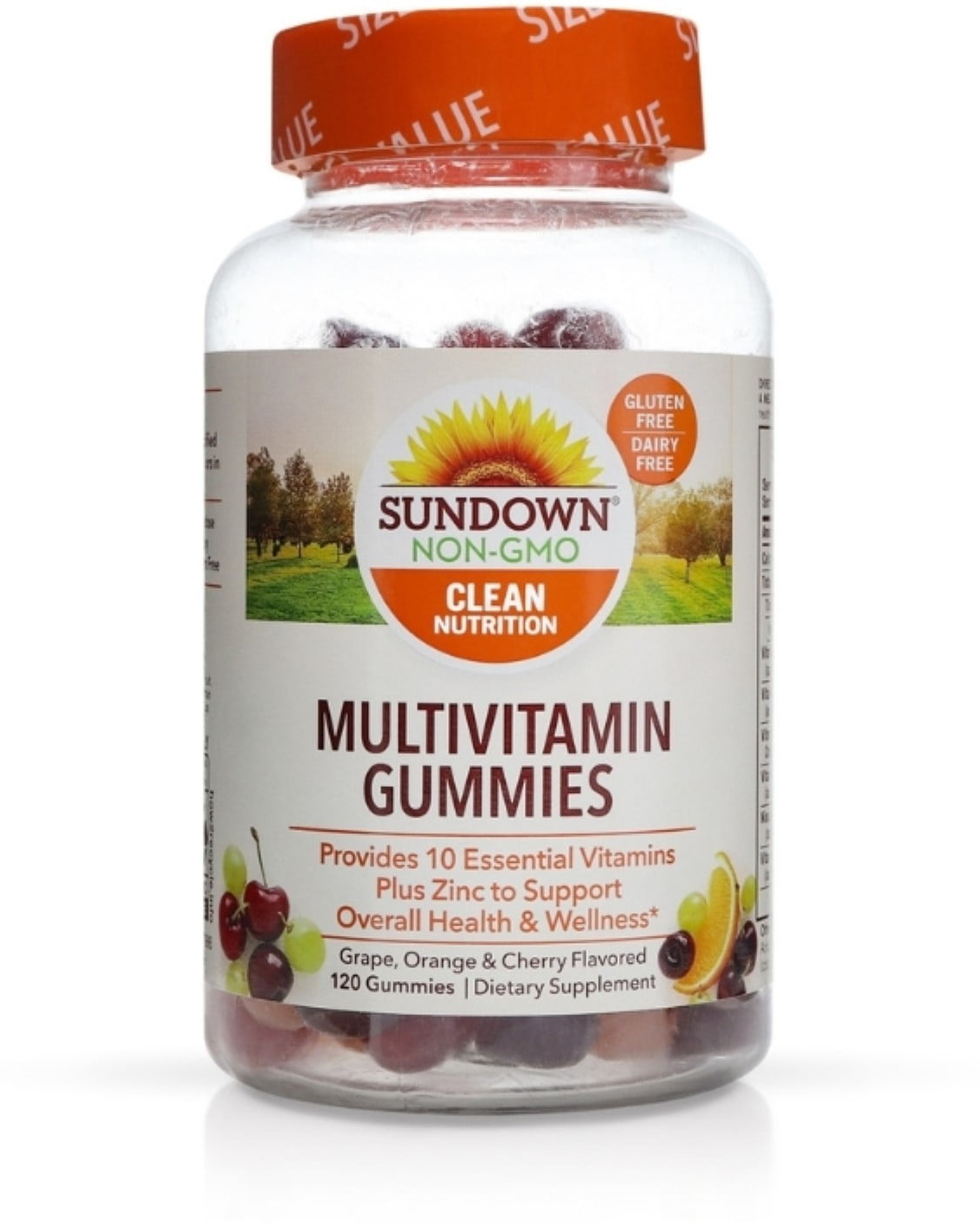 Sundown Naturals Multivitamin Adult Gummy, Orange, Cherry & Grape 120 ...