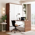 Full Size Murphy Bed With Foldable Desk – Space Saving Wall Mounted Bed ...