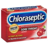 Chloraseptic Sore Throat Lozenges, Cherry Flavor, 18 Count - Walmart.com