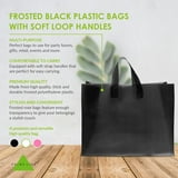 Prime Line Frosted Black Shopping Bags, Plastic, XL 16x6x12 - Bulk 100 ...