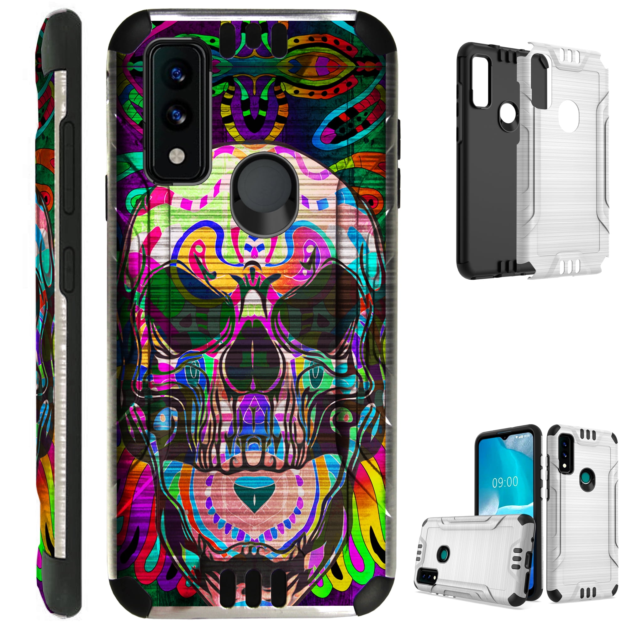 Compatible with AT&T Maestro 3 Brushed Metal Texture Hybrid Silver ...