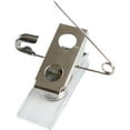 25 Pack - Badge Clip with Pin - Safety Pin Badge Holder works with Any ...
