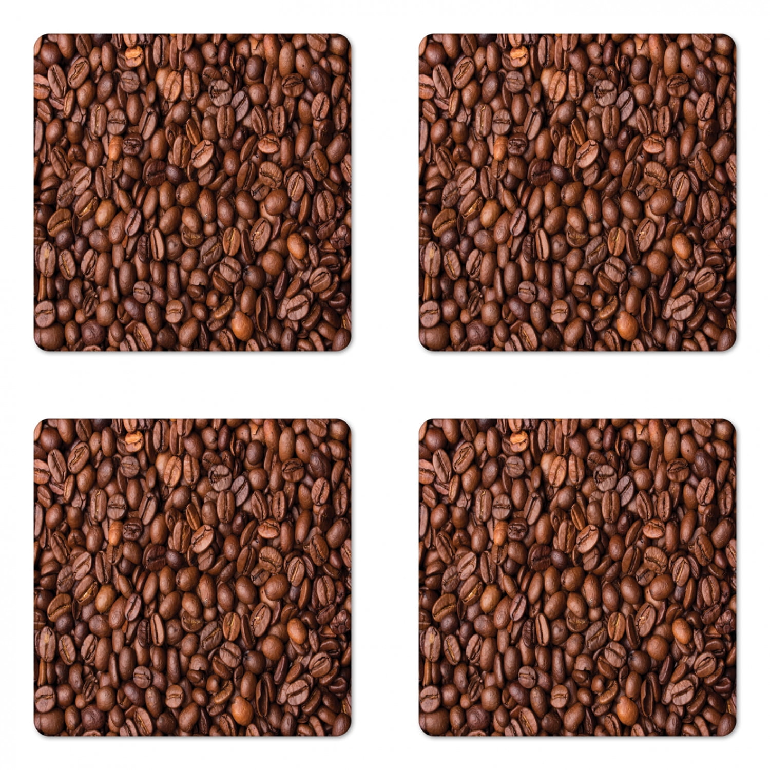 Chocolate Coaster Set of 4, Freshly Roasted Coffee Grains Aromatic ...