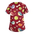 Animal Print Scrub Top for Women, V-Neck Short Sleeve Breathable Vet ...