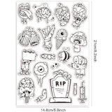 Halloween Cartoon Zombie Mushroom Tongue Clear Stamp Terror Elements ...