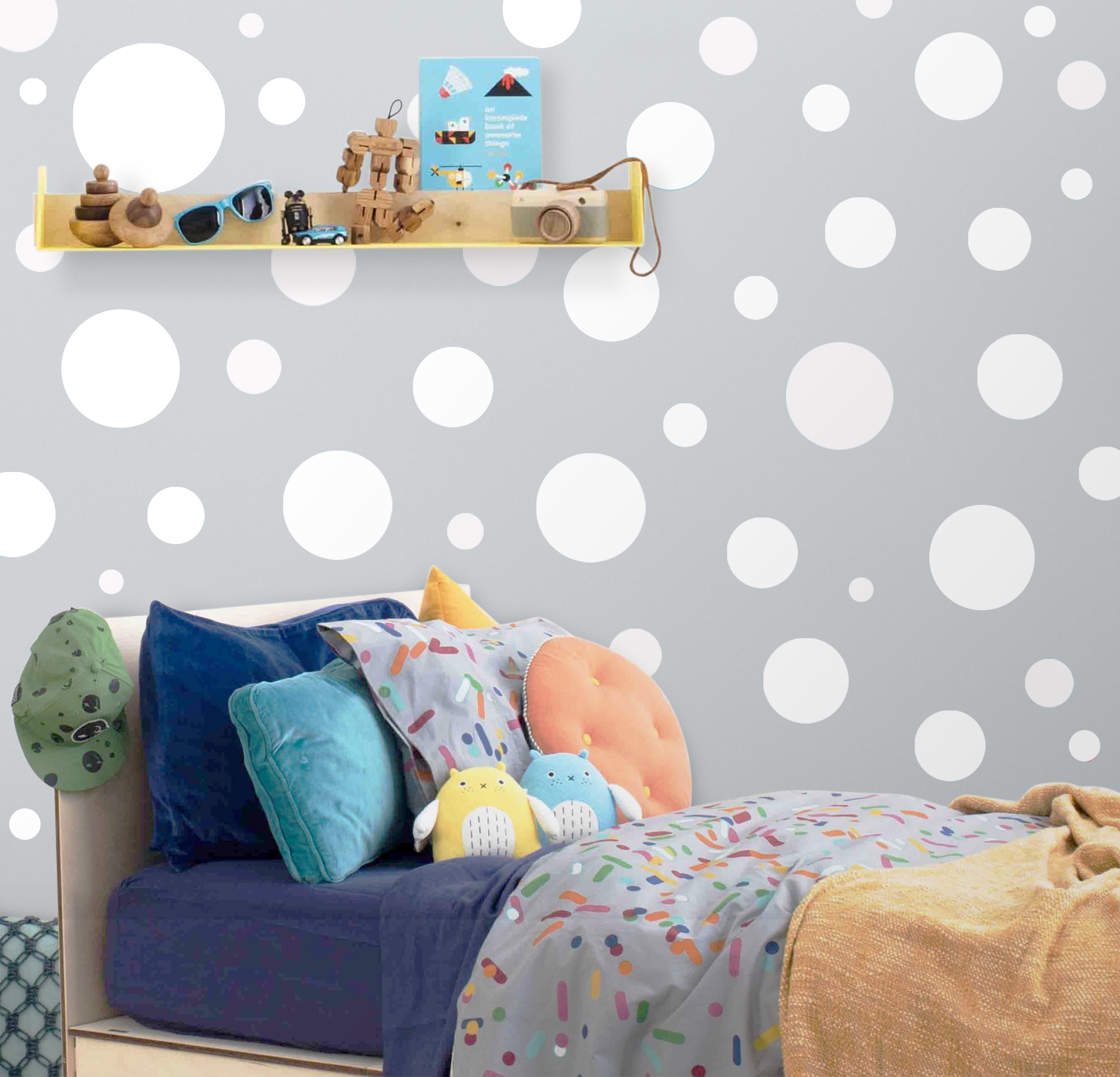 Home Décor Wall Decals & Murals Red Ice Blue Vinyl Polka Dot Wall ...
