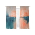 Abstract Ocean Orange Sunset Chiffon Sheer Curtains 72 Inches Long ...
