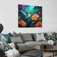 Beautiful Humming Bird With Hawaii Hibiscus Flower Canvas Wall Art ...