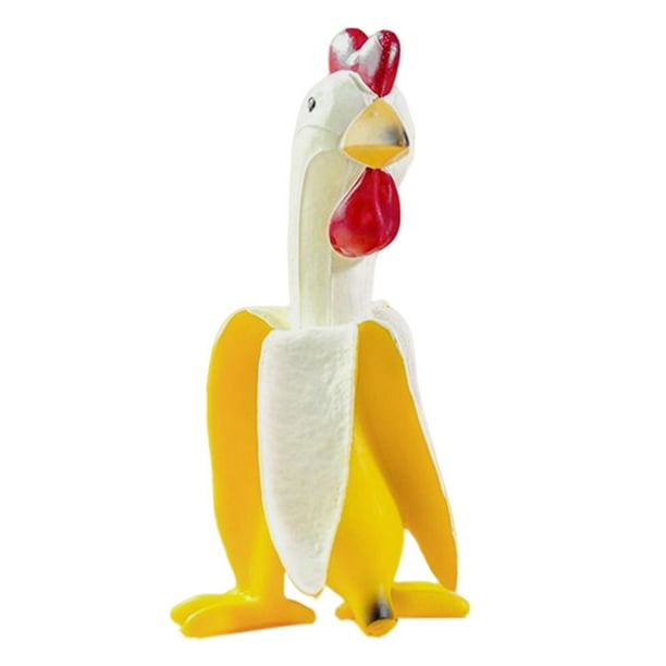 Ustyle Banana Chicken Statues Hen Sculptures Resin Figurines 3.7x4x7 ...