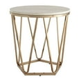 Leaci Modern Faux Stone Round Coffee Table, Champagne - Walmart.com