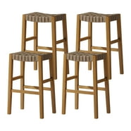 Maven Lane Adrien Counter Stool, Reclaimed Oak, Ronan Stone Vegan ...