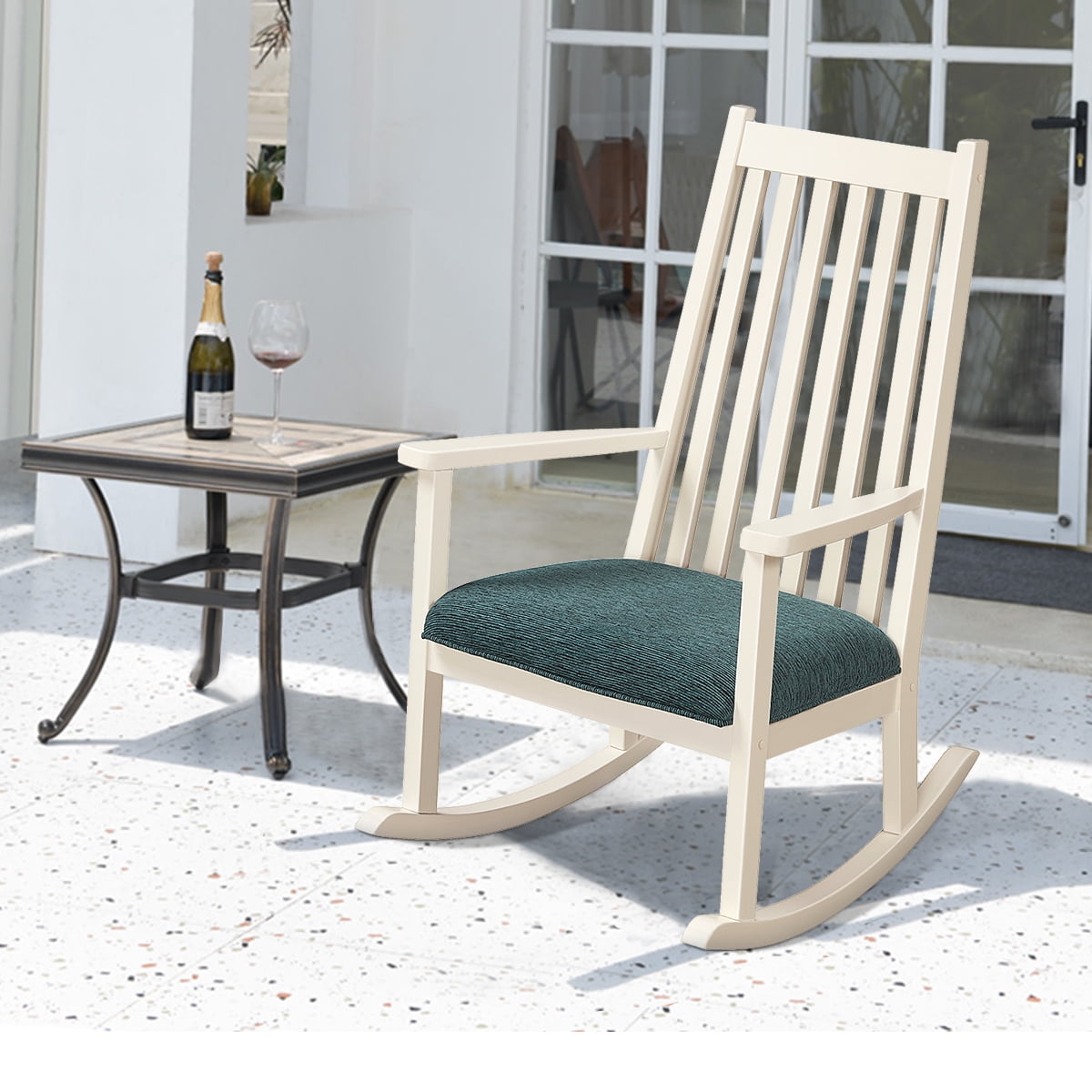 Topbuy Indoor Wooden Rocking Chair Outdoor Seat Furniture Porch Rocker ...