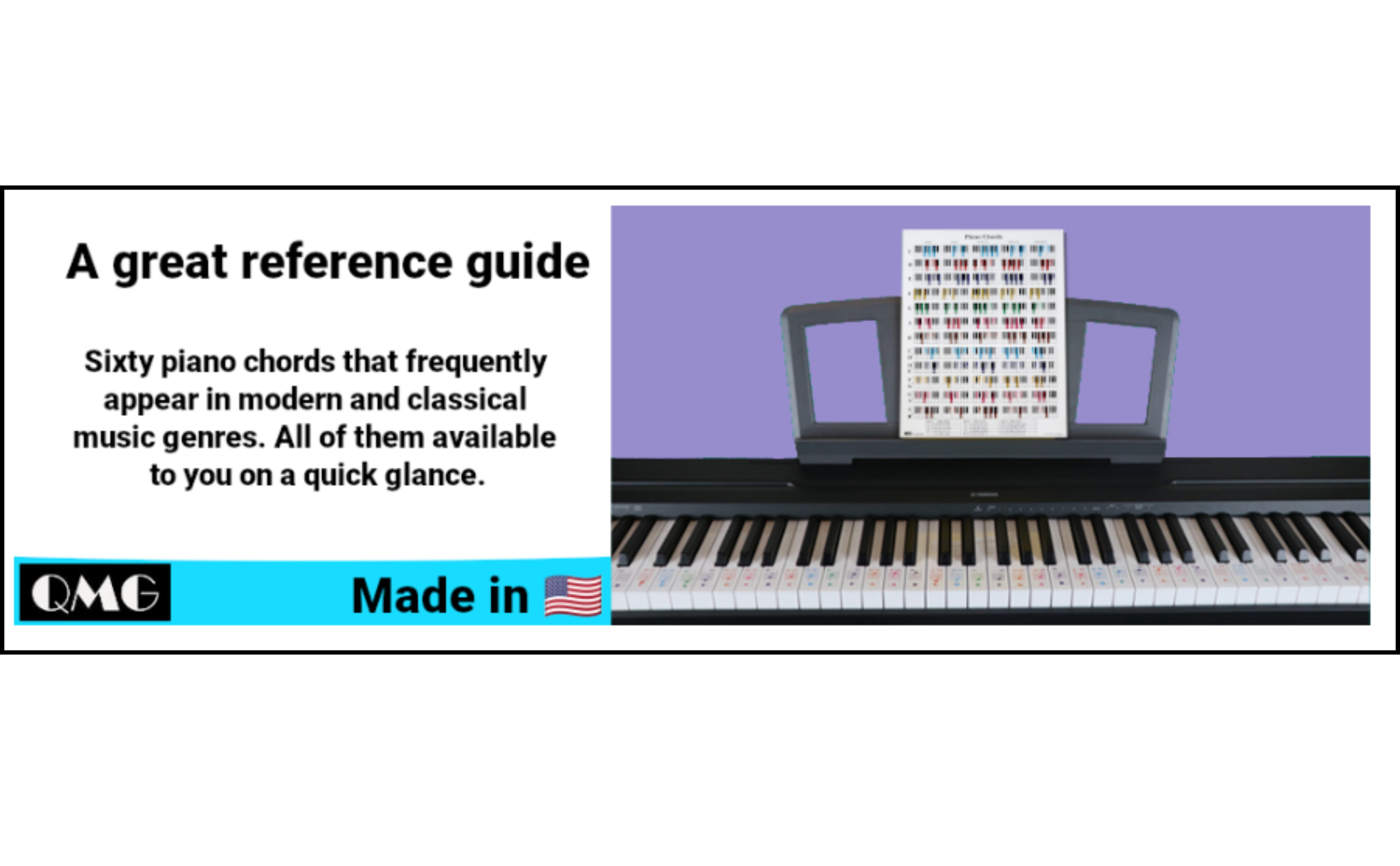 QMG Piano Chords CheatSheet - Laminated A4 Chart & Philippines | Ubuy