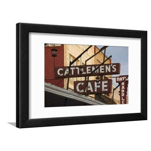 Cattlemen's Cafe Restaurant Sign, Oklahoma City, Oklahoma, USA Framed ...