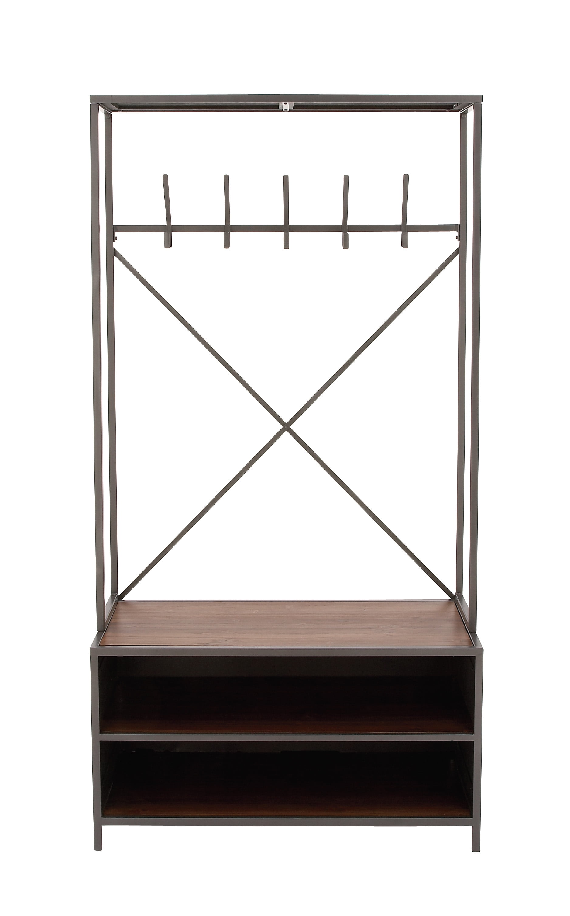 Decmode Industrial 71 X 36 Inch Polished Iron And Fir Wood Rectangular ...