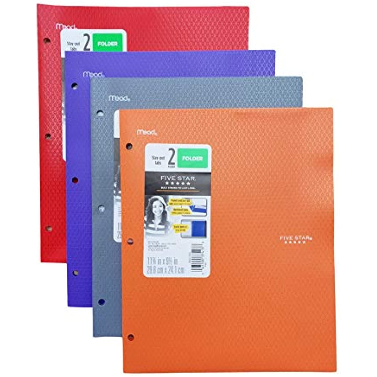 Five Star 2-Pocket Folder, Stay-Put Folder, Plastic Colored Folders for ...