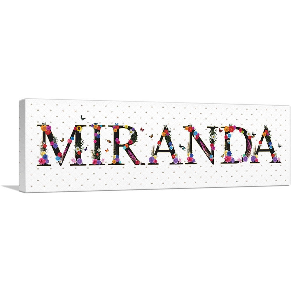 ARTCANVAS MIRANDA Girls Name Room Decor Canvas Art Print - Size: 48" x ...