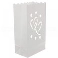 10 Pcs White Luminary Bags, Double Heart Design Flame Resistant Candle ...