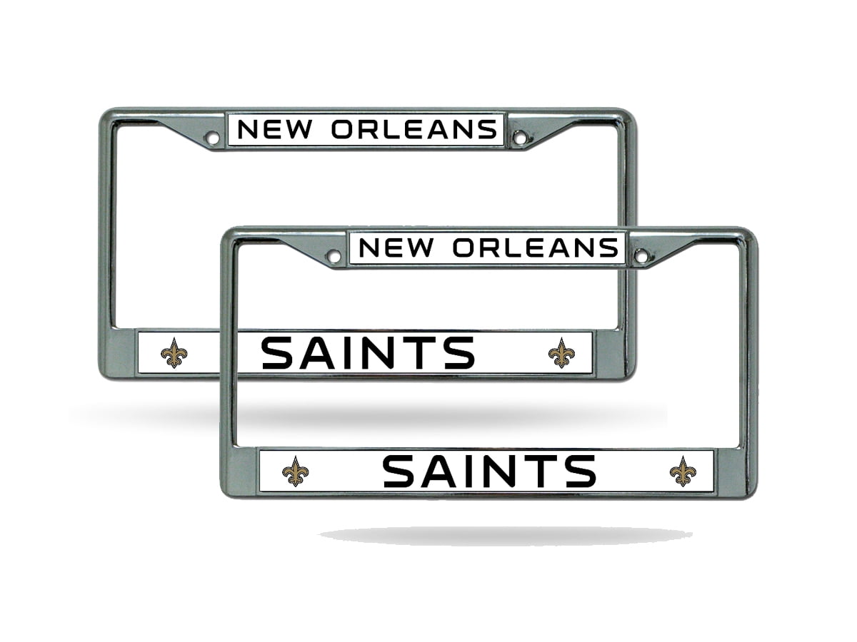 New Orleans NFL Saints Chrome Metal (2) License Plate Frame Set ...