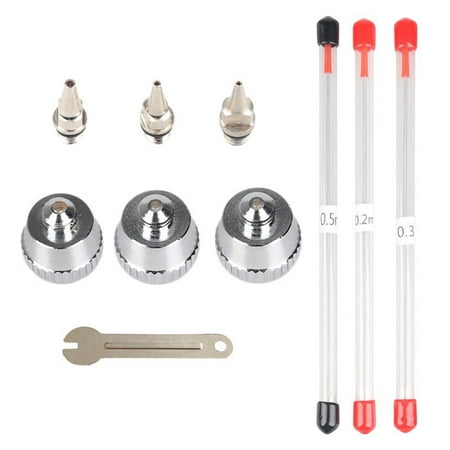 10pcs Needle Cap Airbrush Nozzle Kit For Spray 0.2mm 0.3mm 0.5mm With ...