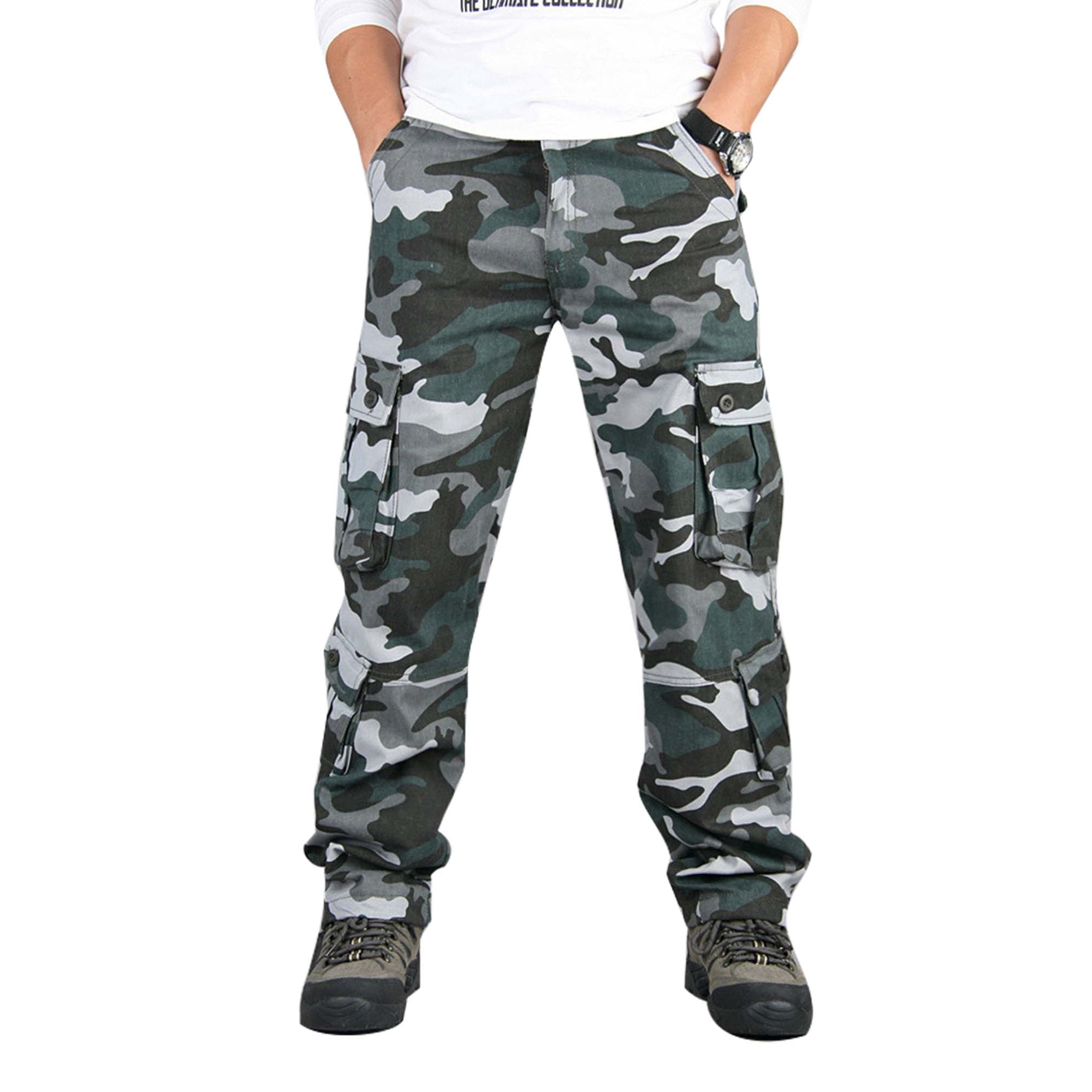 Click here for Luxur Mens Pants Elastic Waist Bottoms Cargo Trous... prices