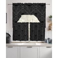 Black Skeleton Kitchen Curtains Sets 36 Inch Length with Valance, Light ...