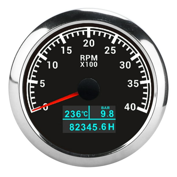 Pointer Tachometer, Universal Multifunction 3 In 1 RPM Tacho Meter IP67 ...
