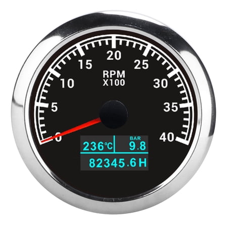 RPM Tacho Meter, IP67 3 In 1 Water Temp Pointer Tachometer For Marine ...
