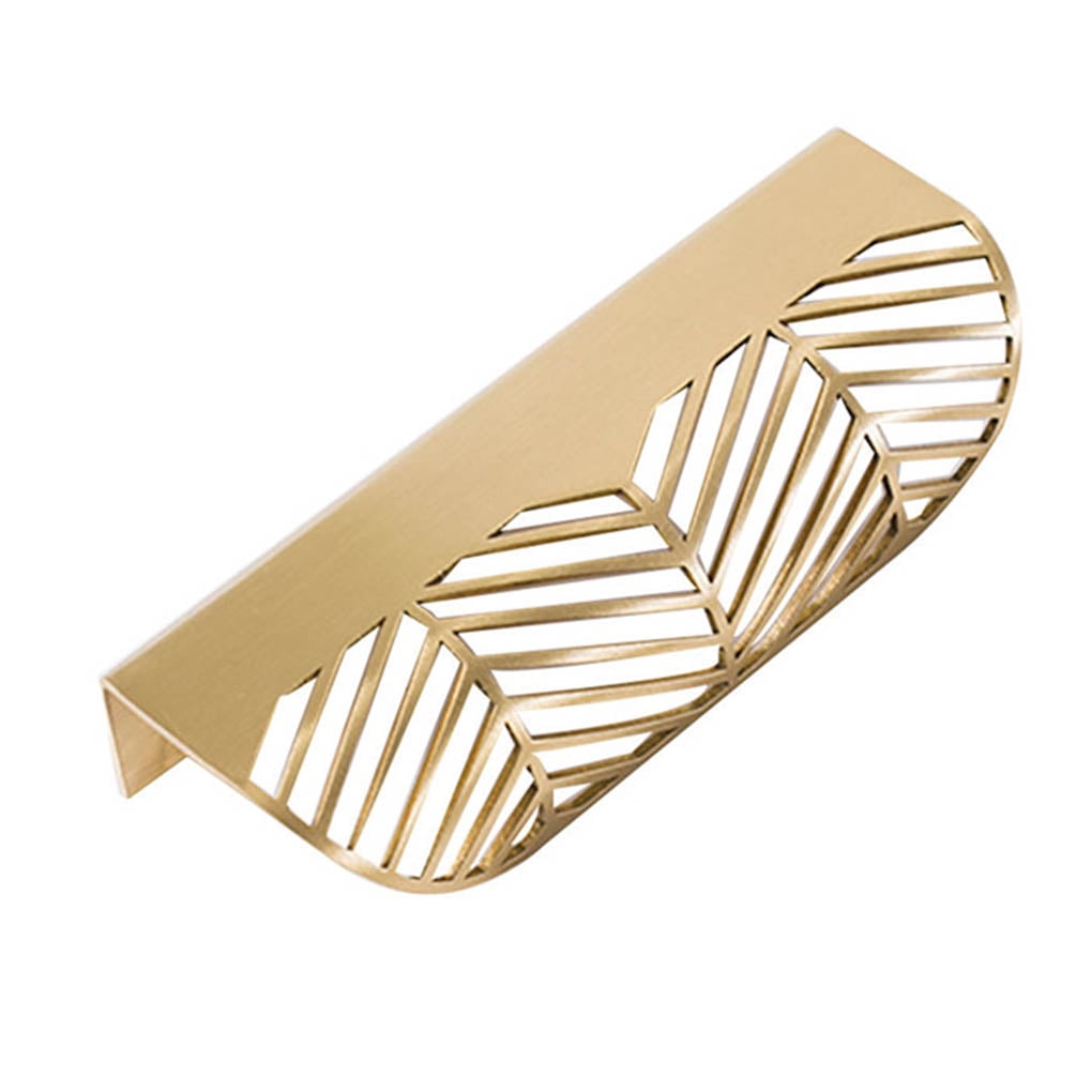 2021 Leaf Shape Brass Gold Cabinet Pulls Furniture Handles Kitchen Door ...