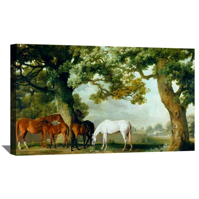 George Stubbs Paintings Sporting Art Print Mares And Foals Under An Oak ...