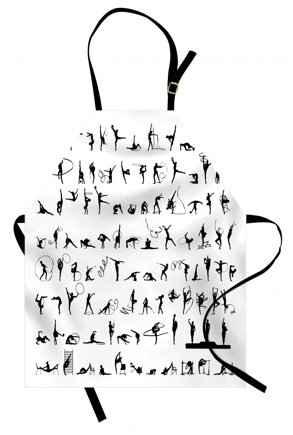 Gymnastics Apron, Olympic Competition Themed Silhouettes Pattern with ...