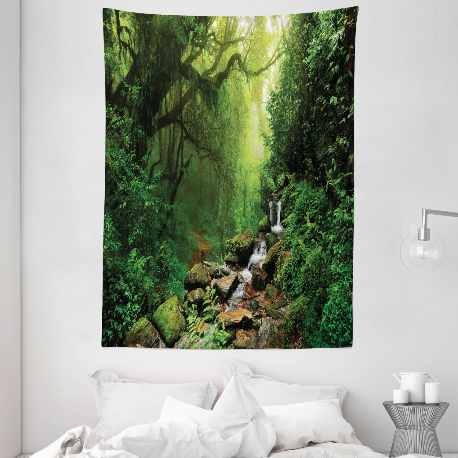 Rainforest Decorations Wall Hanging Tapestry, Forest in Nepal Footpath ...