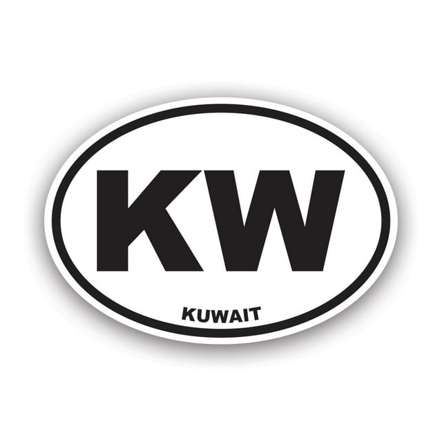 Kuwait Oval Sticker Decal - Self Adhesive Vinyl - Weatherproof - Made ...