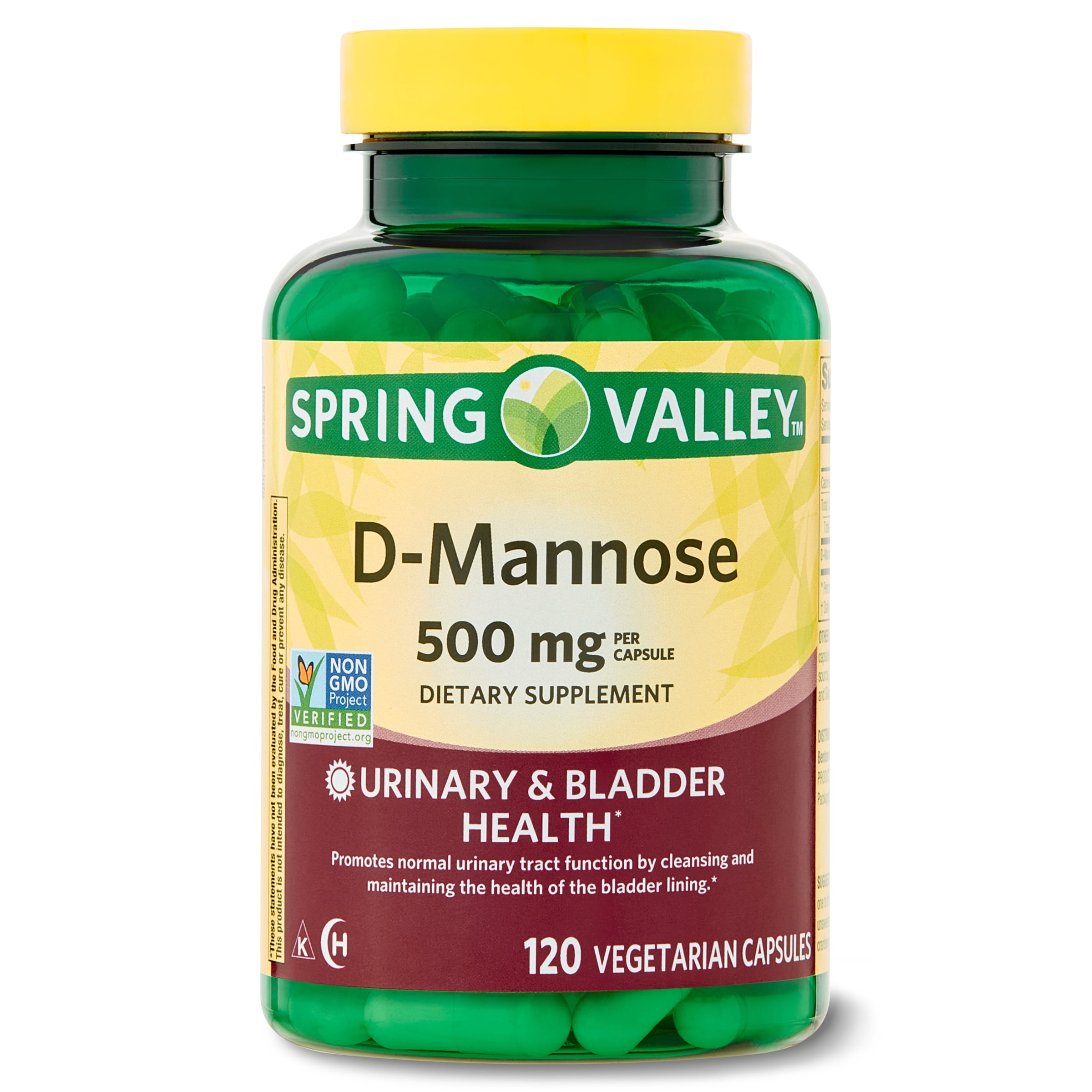 Spring Valley D-Mannose Dietary Supplement, 500 mg, 120 count - Walmart.com
