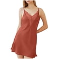 AGKIZG Womens Solid Color Cami Nightgown Lightweight Fabric Casual ...