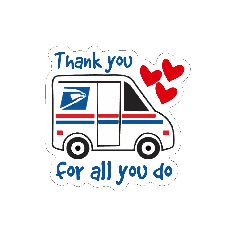 Thank You Mailman Vinyl Sticker Decal (3.5" x 3.5") | Peel & Stick ...