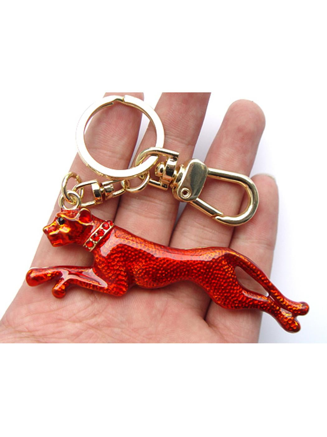 Ruby Red Enamel Speed Sprinting Jaguar Leopard Hound Gold Tone Clip ...