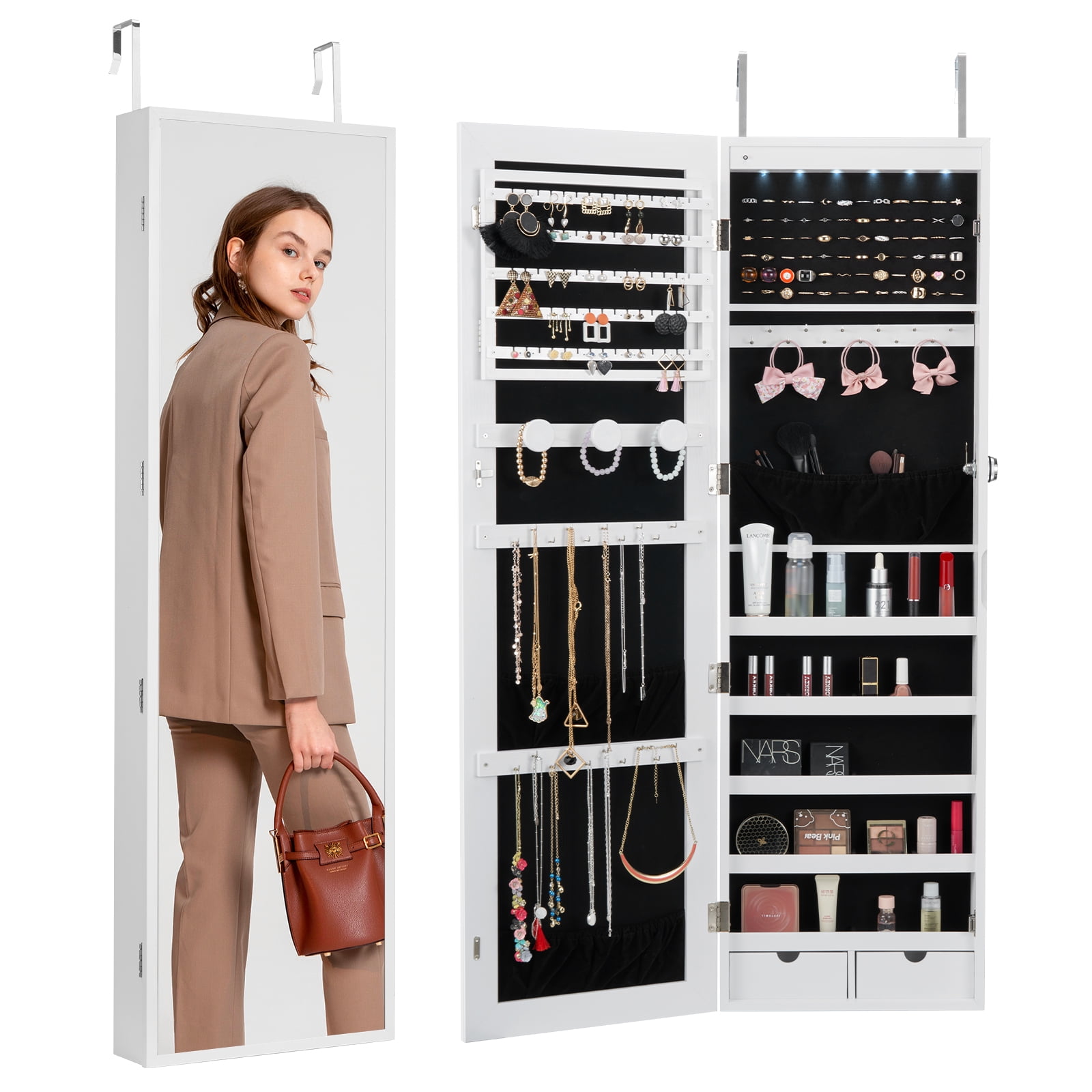 Click here for Vevor Mirror Jewelry Cabinet 47.05in Lockable Wall... prices