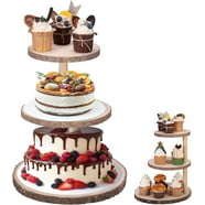 Kouboo La Jolla Rattan Cake stand with Glass Top, Wood Cake Stand ...