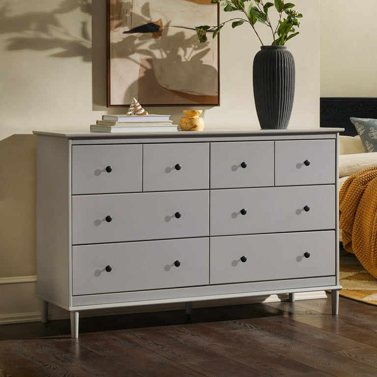 Spencer Solid Wood Transitional Dresser 6 Drawer Dresser Grey