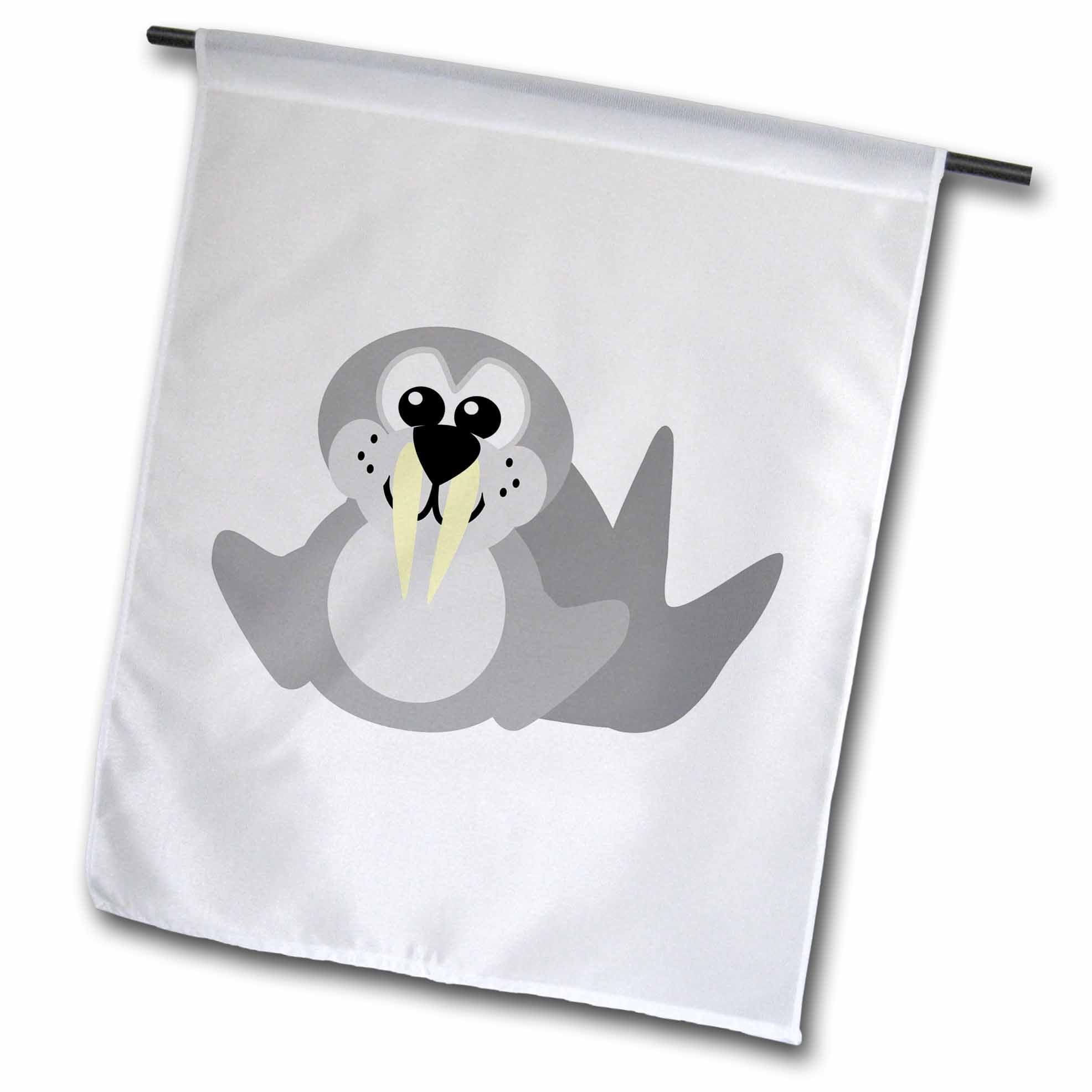 3dRose Cute Goofkins Walrus Cartoon - Garden Flag, 12 by 18-inch ...