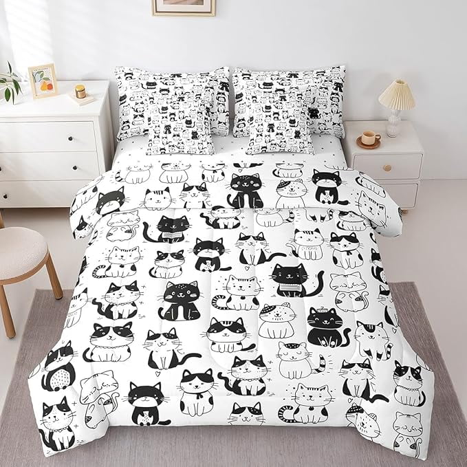 Click here for Yst Kids Cat Full Comforter Set With Sheets 7 Piec... prices