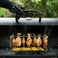 QenASHaing Stainless Steel Chicken Leg Grill Rack with Removable Oil ...