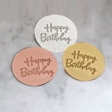 10pcs Happy Birthday Cupcake Topper Acrylic Rose Gold Circle Cake ...