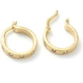 18K Gold Plated Hoop Earrings Brass Micro Pave Cubic Zirconia Star ...