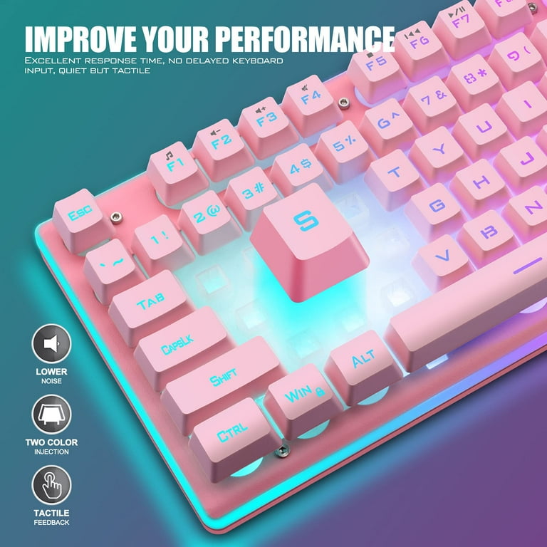 Pink Ergonomic Keyboard